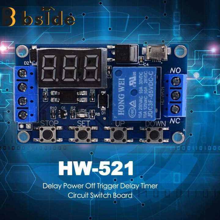 [Bside Tool Store]1-Way Relay Module Delay Power Off Trigger Delay Timer Circuit Switch Board ...