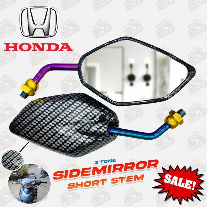 HONDA XRM 110 | Carbon Glossy 2-Tone Mini Side Mirror Titanium Short ...
