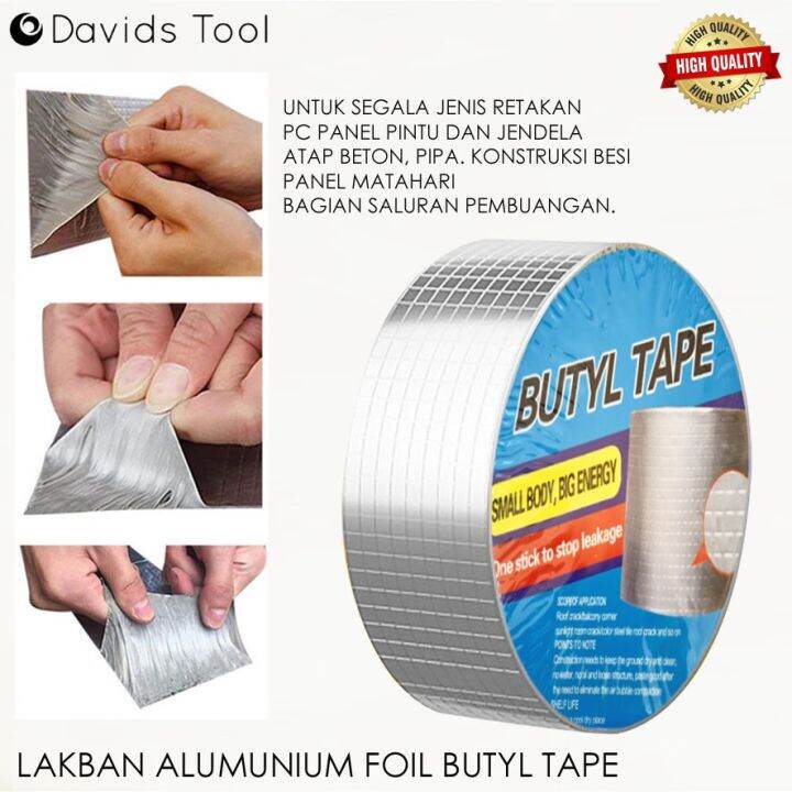 Isolasi Anti Bocor Lakban Waterproof Lem Seng Aluminium Foil Butyl ...
