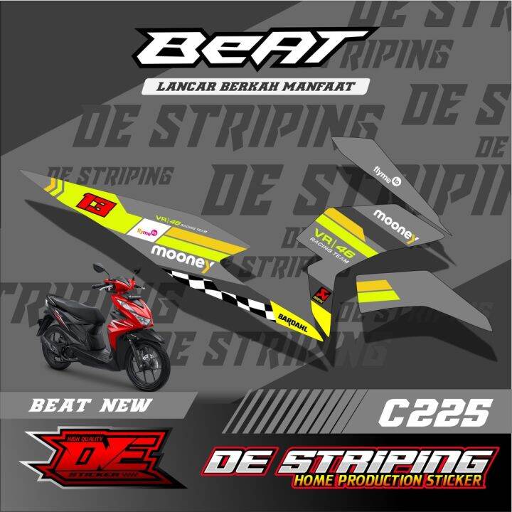 Mooney! Striping stiker Motor Beat New (C225) stiker Balap sticker ...