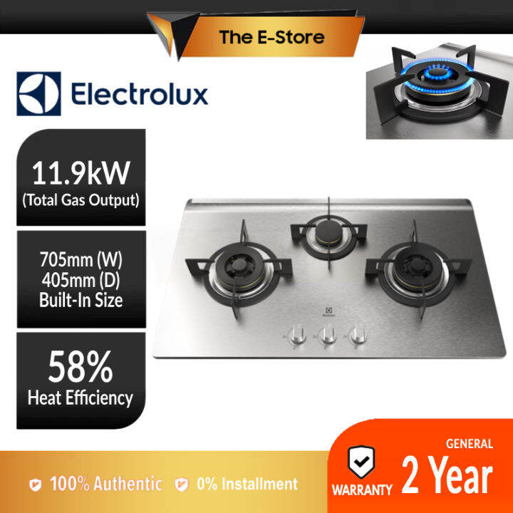 Electrolux 86cm UltimateTaste 300 Built-in Gas Hob with 3 Burner ...