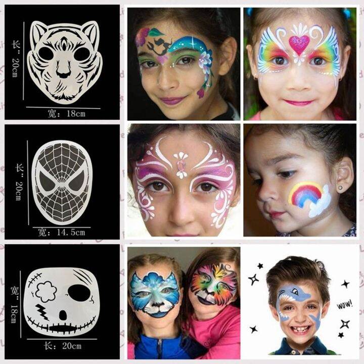 ROSEMAR Cartoon Face Paint Template White Animal Print Body Painting ...