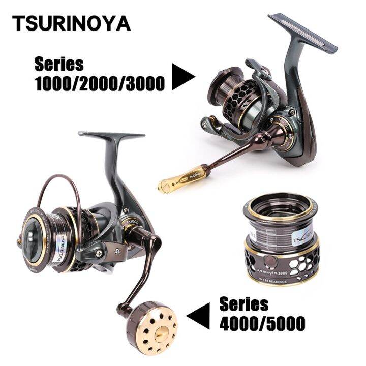 Tsurinoya Jaguar 1000/2000/3000/4000/5000 Double Spool Spinning Reel ...