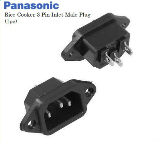 Panasonic Rice Cooker 3 Pin Inlet Male Plug Power Cable Connector ...