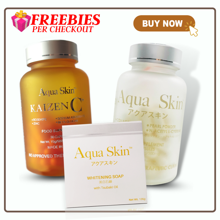 Aqua Skin Glutathione Gluta Caps Kaizen C Tsubaki Soap Collagen NAC ...
