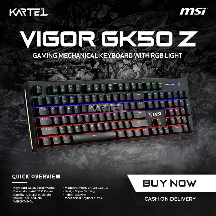 MSI VIGOR GK50 Z Gaming Mechanical Keyboard with RGB Light | Lazada PH