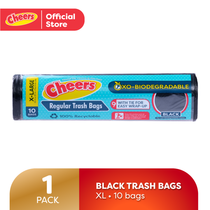 Cheers Extra Large Size Trash Bag 10 Bags - Black Color (1 Pack) CTC ...