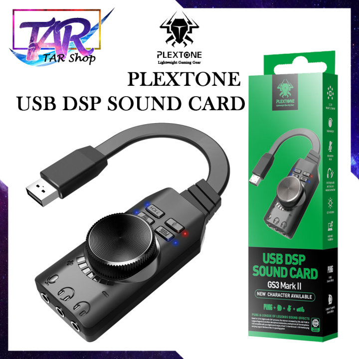 PLEXTONE GS3 Virtual 7.1 Channel Sound Card อะแดปเตอร์หูฟัง3.5มม.ถึง ...