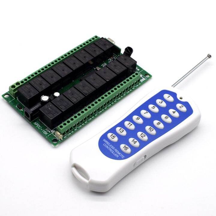 433Mhz DC 12V 16 Channel Relay Module Wireless RF Remote Control Switch ...