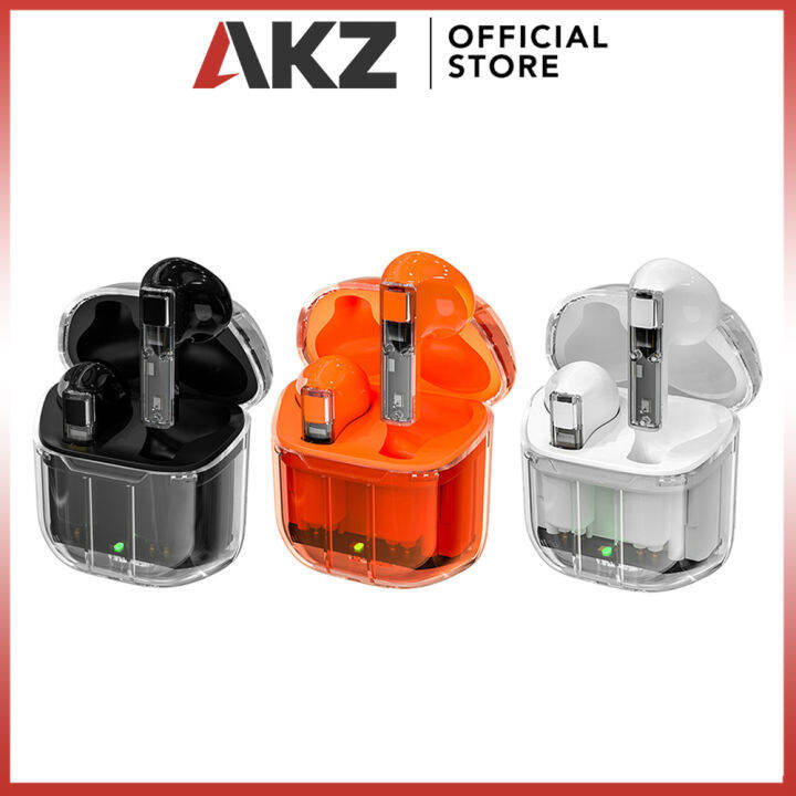 AKZ New TWS Wireless Bluetooth Earphone 5.3 Transparent Charging Case Low Latency In-Ear Headset ...