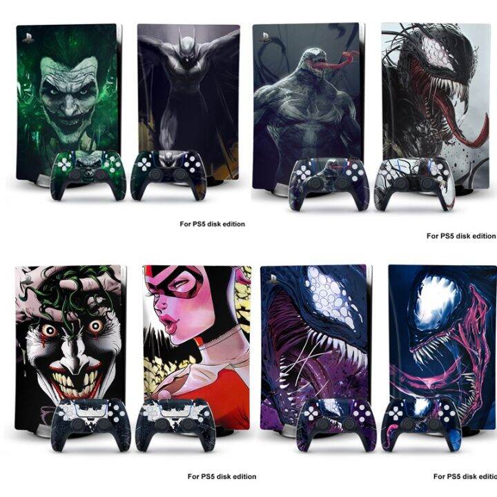 Venom Skin Sticker for PS5 Disk Decal Cover Console + 2 Controller Skin ...