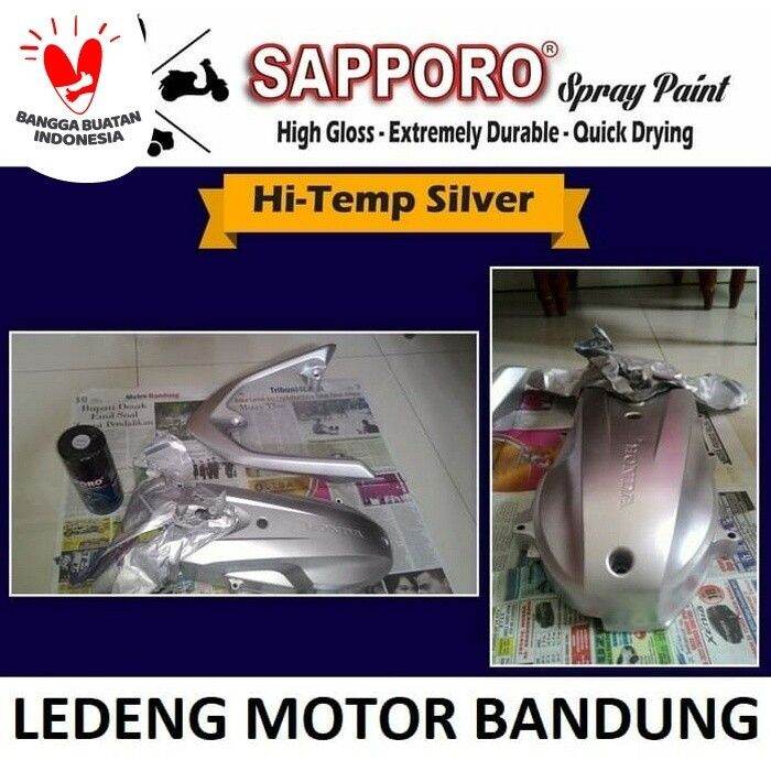 Sapporo Silver Hi-Temp Cat Semprot Saporo Paint Anti Tahan Panas Api ...