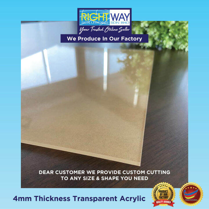 4mm THICKNESS DIY TRANSPARENT ACRYLIC SHEET (SIZE : 120cm X 60cm) | Lazada