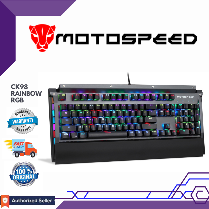 Motospeed CK98 Rainbow RGB Keyboard LK Switch LED Backlight Gaming Keyboard / Kailh Switch ...
