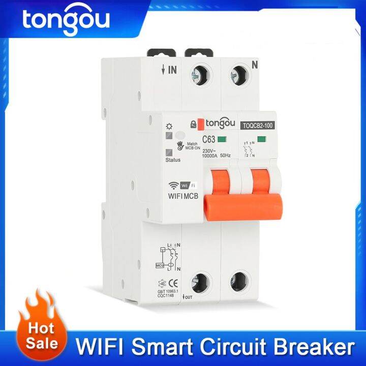 Tuya 2p Wifi Metering Circuit Breaker Smart Life Timer Remote Control Automatic Wireless
