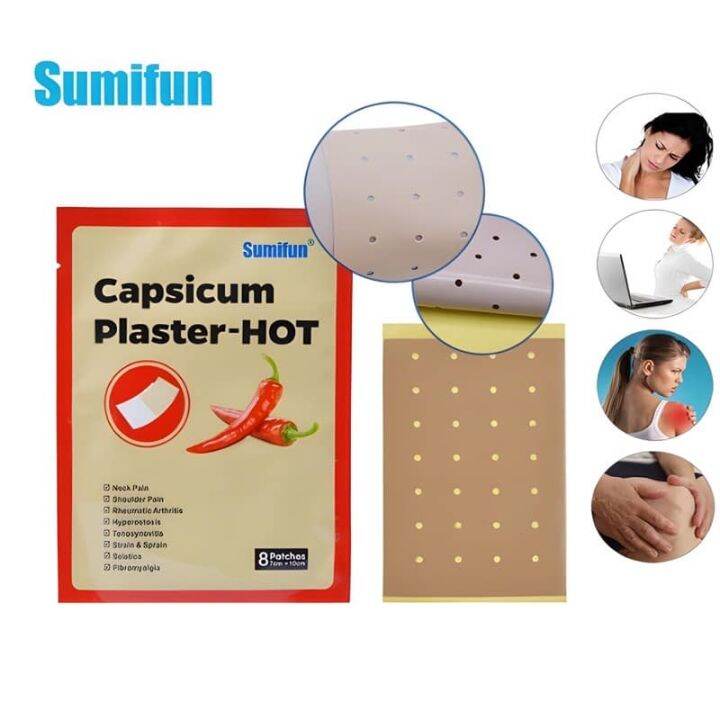 TLP-8Pcs/pack Pain Relieve Patch Chinese Medical Capsicum Plaster for ...