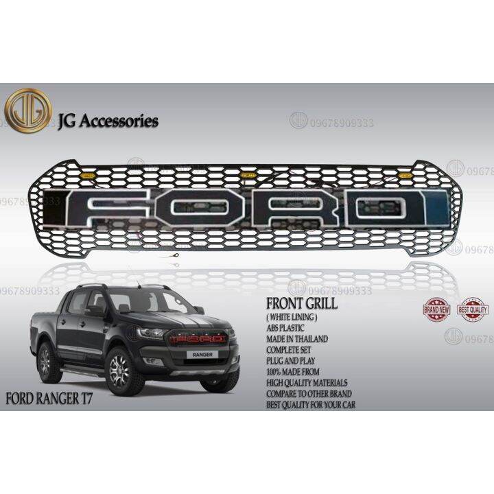 【COD】 FORD RANGER T7 XLT WILDTRAK 2016-2021 FRONT GRILL W/ DAY TIME ...