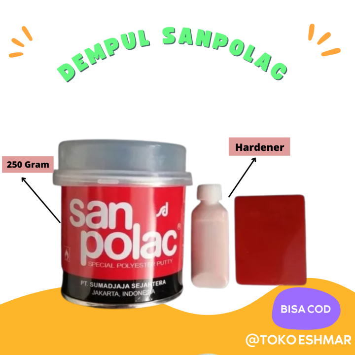 Dempul Besi Kayu Sanpolac 250 Gram Body Bodi Mobil Motor Sanpolak ...