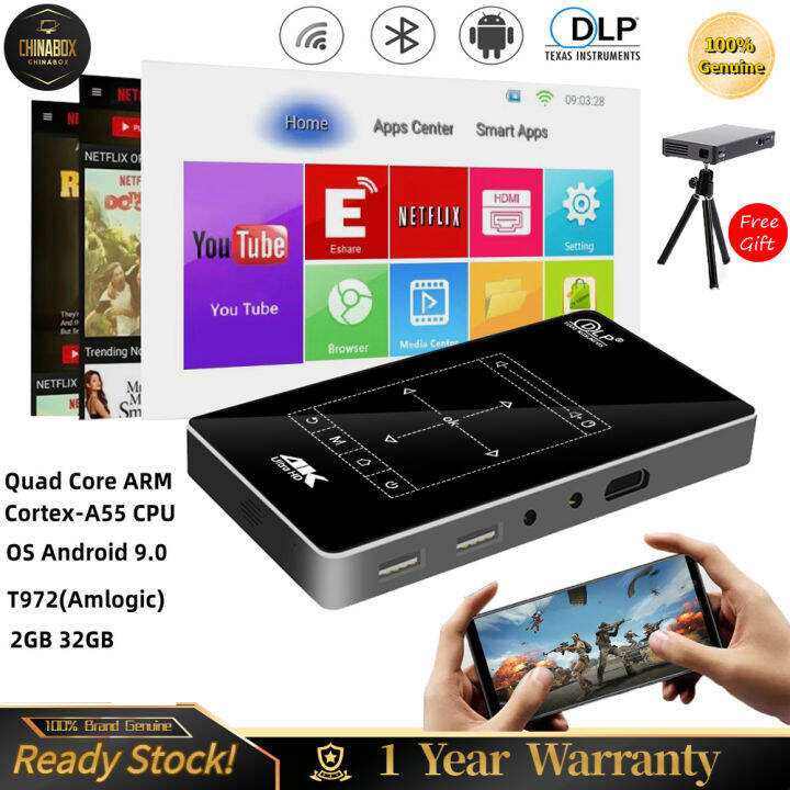 【100% Original】 Y8 Portable DLP Mini Pocket Projector RK3128 / T972 ...