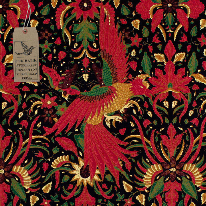 kain batik - Motif Garuda Spesial Hitam Manis (Hijau, Pink dan Orange ...