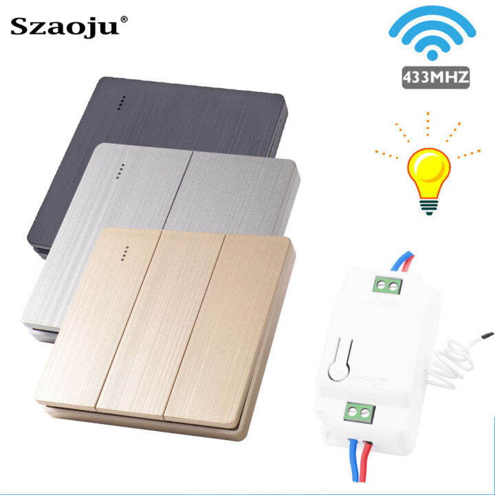 EU Standard 433Mhz Wireless Smart Push Light Switch Button Remote ...