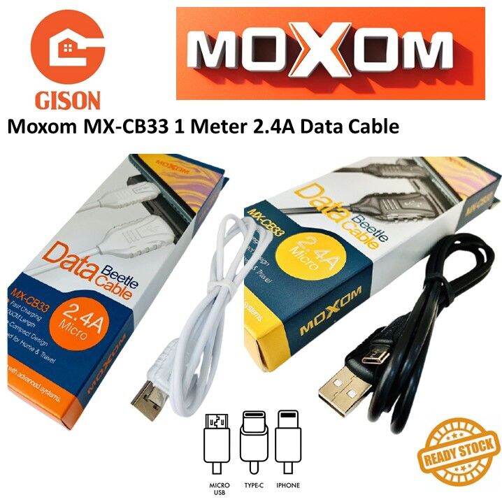 Moxom MX-CB33 2.4A Fast Charging Data Cable 1 Meter | Lazada