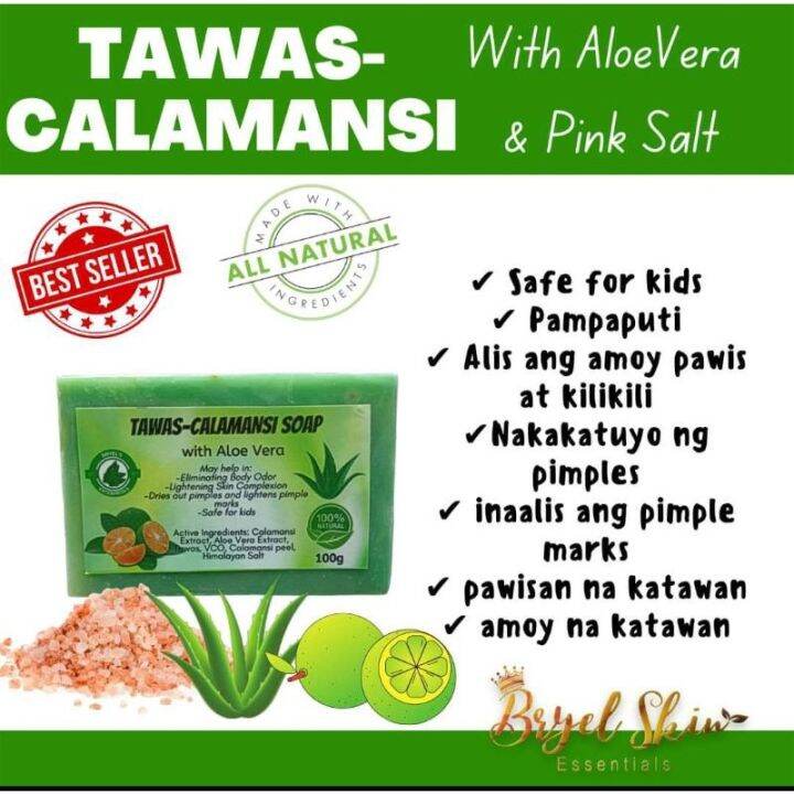 TAWAS CALAMANSI SOAP 100G WITH ALOEVERA AND HIMALAYAN PINK SALT ANTI ...