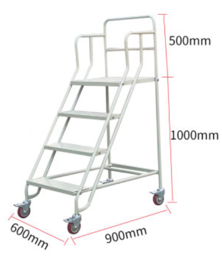 150x60x90cm with WHEEL Lightweight Steel Step Ladder with Hand Grip ...