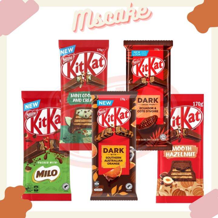 Kit Kat Australia Dark Chocolate / Kit Kat Milo / Gold / Cookies Cream ...