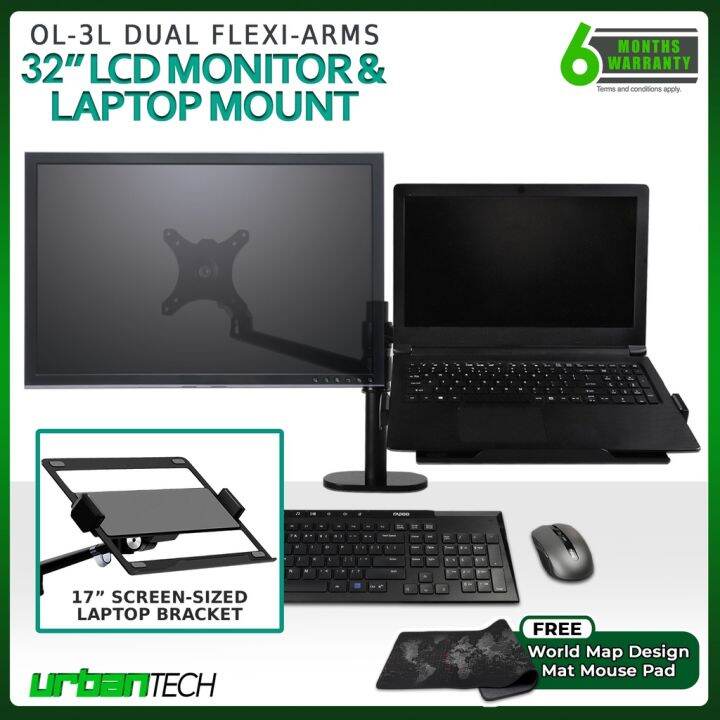 【IN Stock】 OL-3L OL-3T Dual Flexi-Arm 32in LCD Monitor and Laptop ...