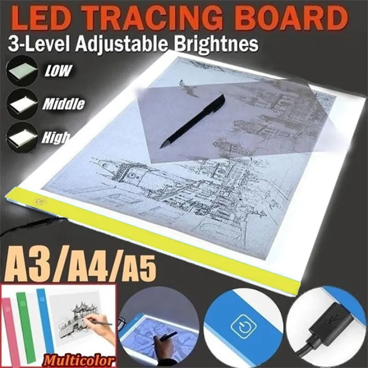 A5/A4 /A3 USB Powered Ultra-thin LED Drawing Board Pad Animation Tracing Light Box Lightbox ...