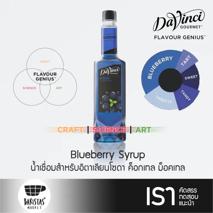 DaVinci Blueberry Syrup 750ml น้ำเชื่อมสำหรับอิตาเลียนโซดา ค็อกเทล ม็อค ...