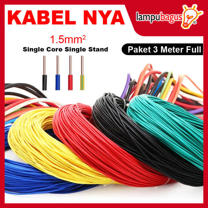 Kabel Listrik NYA 1.5mm / Kabel Engkel Tembaga Asli 3 Meter SNI ...
