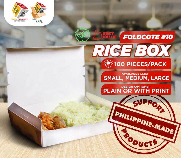 Paper Rice Box Takeout Box Paper Meal Box Foldcote 10 Paper Non ...