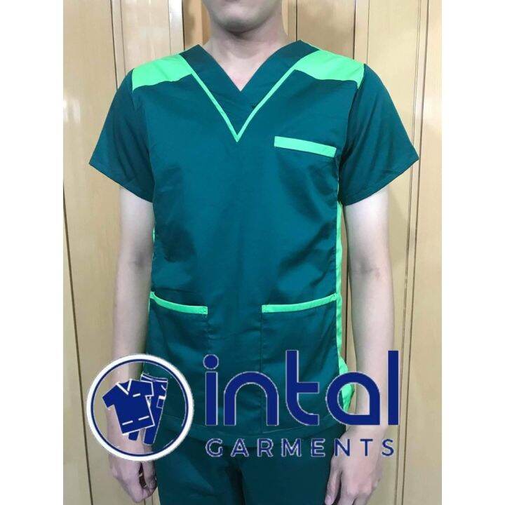 SCRUB SUIT CARGO Uniform Polycotton 09 Forest Green - Kelly by INTAL ...
