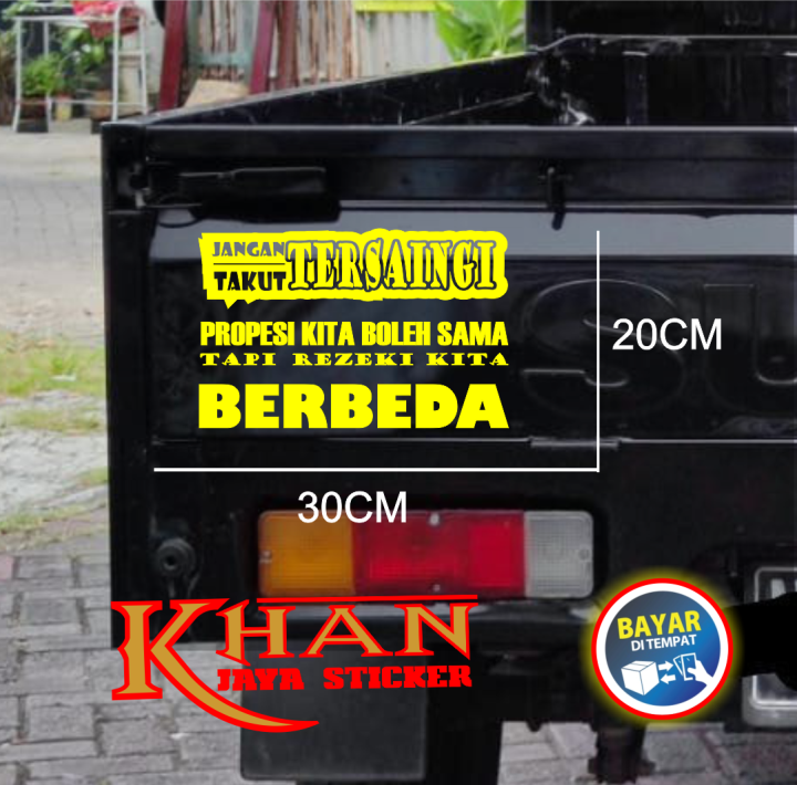 cutting stiker tulisan variasi kaca bodi mobil pick up truck center ...