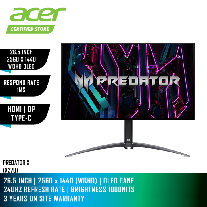 Acer Gaming Monitor Predator X27U (27 Inch | WQHD OLED | 240Hz ...