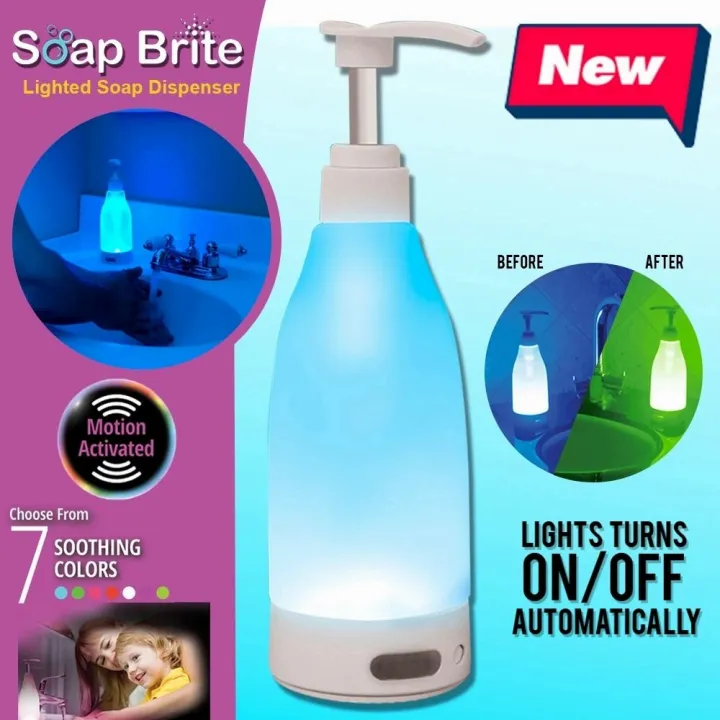 Soap Bright LED Lighted Soap Dispenser Nightlight Soap Dispenser Hand ...