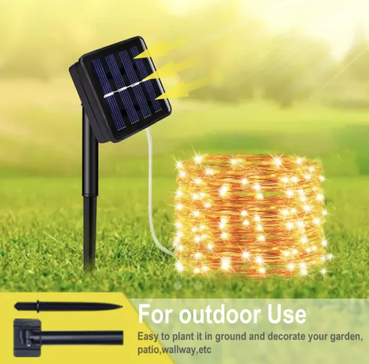 100% Original AMZ LED Solar Copper Wire Lamp Outdoor Waterproof Solar ...