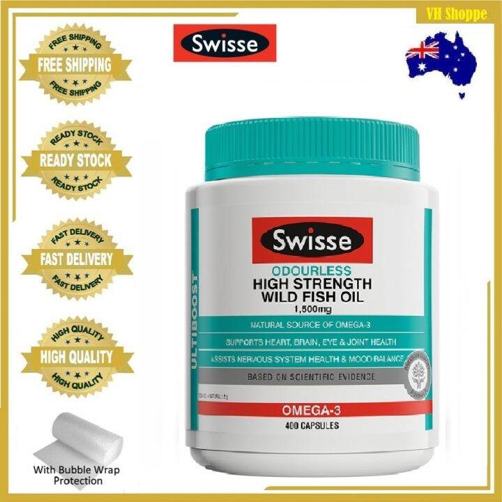 SWISSE ULTIBOOST ODOURLESS WILD FISH OIL 1500MG OMEGA 3 (400 CAPSULES) - [MADE IN AUSTRALIA] | 高 ...