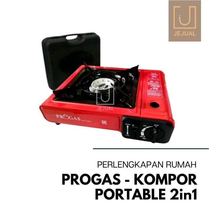 KOMPOR PORTABLE 2 in 1 Progas/Win Gas/LPG/Gas Kaleng Camping/BBQ ...