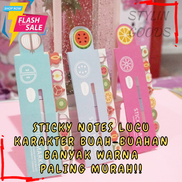 STICKY NOTES POST IT STICKER PEMBATAS BENTUK BUAH FRUIT LUCU ALAT TULIS ...