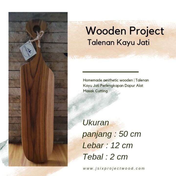Talenan Kayu Jati Estetik Wooden Project Perlengkapan Dapur Alat ...