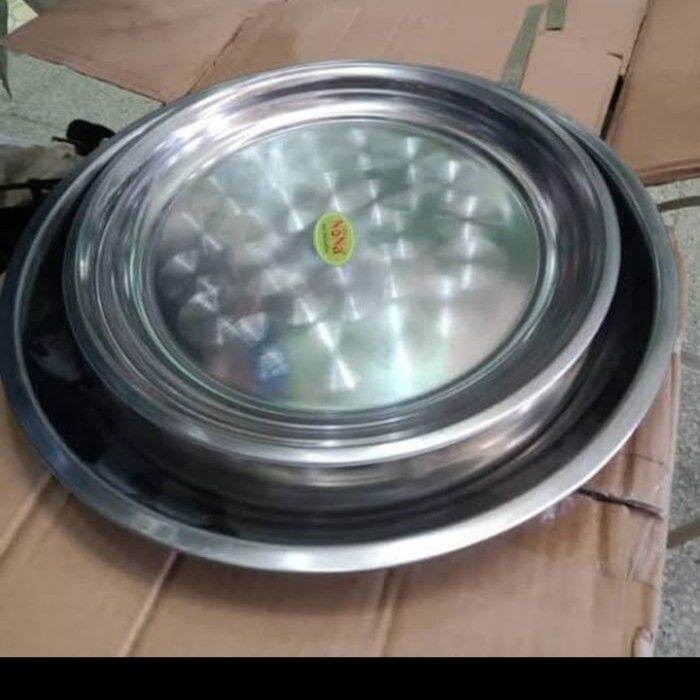 Nampan Bulat Stainless 40 cm | Lazada Indonesia