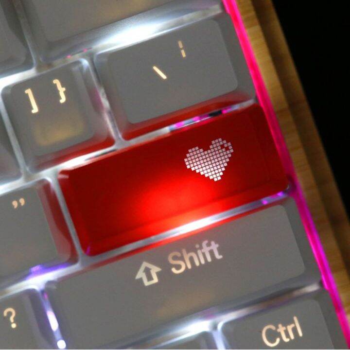 Mechanical Keyboard Keycaps ABS Red Love Heart Pattern Backlit ENTER ...