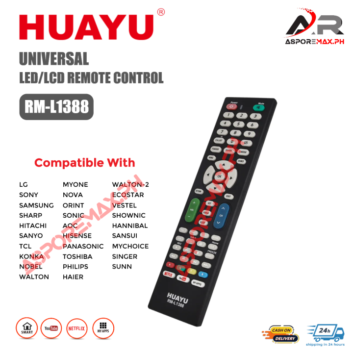 HUAYU Universal LED/LCD TV Remote Control RM-L1388/RM-014S+++ | Lazada PH
