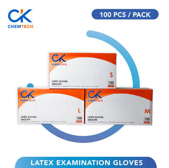 Ck Chemtech Latex Smooth Gloves 100pcs | Lazada PH