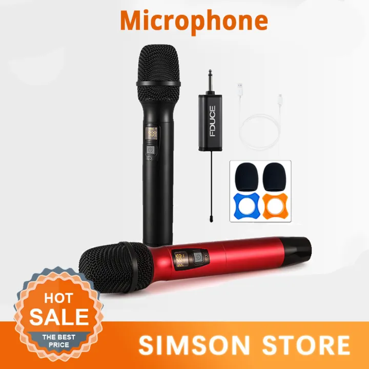 FDUCE Wireless Microphone Dual Handheld Dynamic System with ...