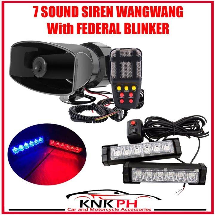 【COD】 High-Power 7 Sound Car Wangwang Warning Siren Megaphone With ...