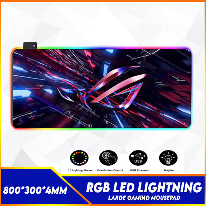 ASUS RGB Gaming Large Mousepad Republic Of Gamers Keyboard Pad Locking ...